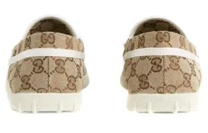 Gucci Gg Supreme Driving Shoes - Beige/ebony