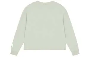 NEW BALANCE Embroidered Logo Knit Crewneck Long Sleeve T-shirt - Light Green