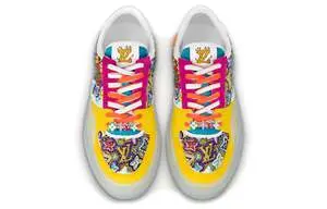 LOUIS VUITTON Ollie Suede Sequin Monogram Sneakers - Yellow/multi-color