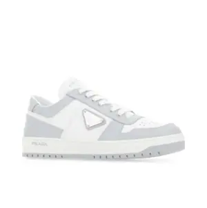 Prada Downtown Leather Sneakers - White/grey
