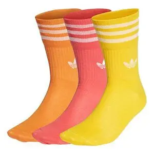 Adidas Logo Jacquard Mid Cut Socks 3 Pack - Multi-color