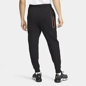 Nike Tech Fleece Brushed Sweatpants 'black - Black/orange