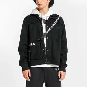 FILA FUSION Stand Collar Woven Jacket With Multiple Cargo Pockets
