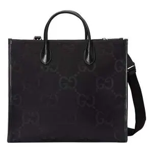 Gucci Jumbo Gg Canvas Tote Bag - Black