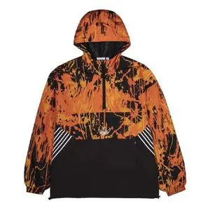Adidas Adidas Originals Colorblock Stand Collar Hooded Jacket Orange