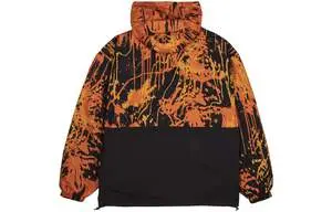 Adidas Originals Colorblock Stand Collar Hooded Jacket - Orange