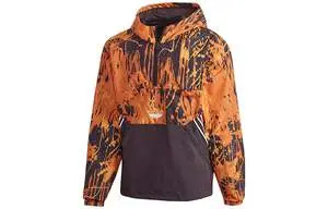 Adidas Originals Colorblock Stand Collar Hooded Jacket - Orange