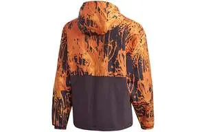 Adidas Originals Colorblock Stand Collar Hooded Jacket - Orange