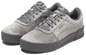 PUMA Carina Velvet Low Top Sneakers - Grey/silver