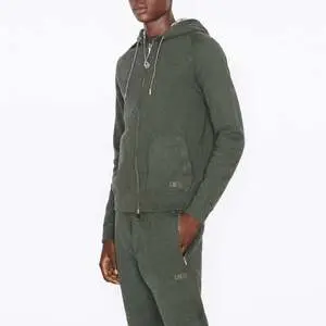 Dior Cashmere Blend Knit Hooded Zip-up Jacket - Tan
