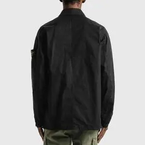 Stone Island Cotton Zip-up Overshirt - Black