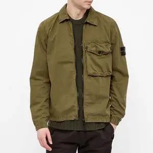 Stone Island Zip Pocket Overshirt - Olive Green