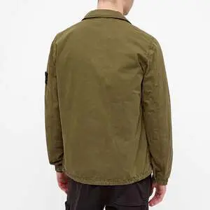 Stone Island Zip Pocket Overshirt - Olive Green