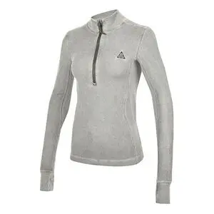 Nike Nike ACG Steeple Rock Half Zipper Slim Fit Long Sleeve T-Shirt Grey
