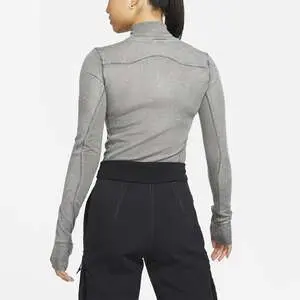Nike Steeple Rock Half Zipper Slim Fit Long Sleeve T-shirt - Grey