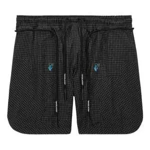 Nike X Off-white Woven Plaid Shorts - Black