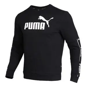 PUMA Fleece Pullover With Logo Detail - Black