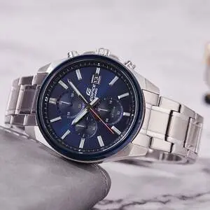Casio Edifice Quartz Chronograph Watch With Sapphire Crystal - Blue