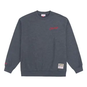 Mitchell & Ness X Nba Chicago Bulls Small Logo Sweatshirt 'grey - Grey/red