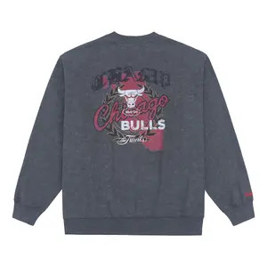 Mitchell & Ness X Nba Chicago Bulls Small Logo Sweatshirt 'grey