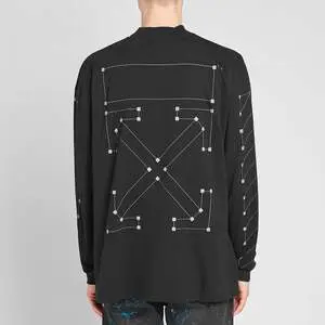 Off-White Cotton High Collar Long Sleeve Shirt With Graphic Detailing