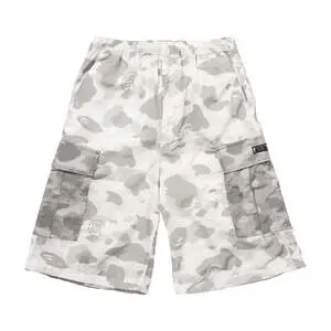 A BATHING APE X Clot Camo Detachable Cargo Pants - White