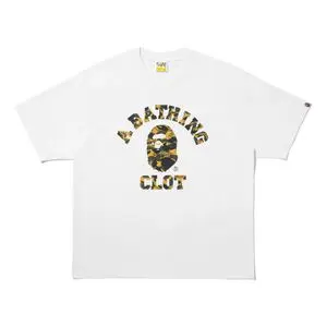 A BATHING APE X Clot Camo College Relaxed Fit T-shirt - White