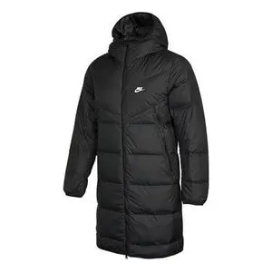 Nike Logo Hooded Down Jacket - Black