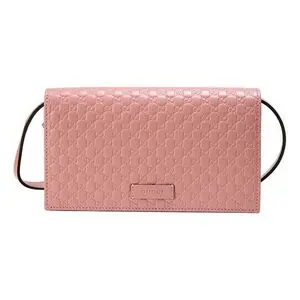 Gucci Embossed Leather Shoulder Bag - Pink