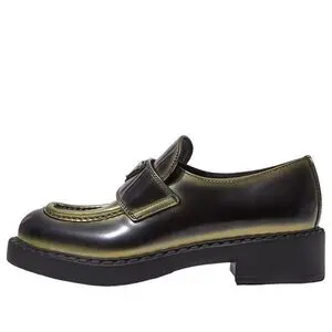 Prada Leather Loafers - Black/gold/silver