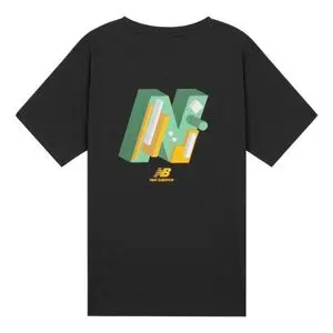 NEW BALANCE Classic Graphic Print Tee Asia Sizing 'black Green - Black/green/orange