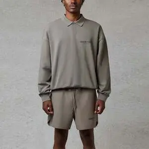 Fear Of God Fw20 Long Sleeve Polo Shirt 'cement