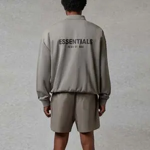 Fear Of God Fw20 Long Sleeve Polo Shirt 'cement