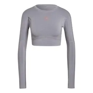 Adidas By Stella Mccartney Truestrength Cropped Long Sleeve - Grey