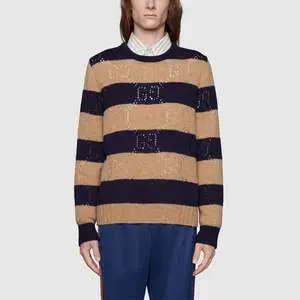 Gucci Gg Knit Striped Wool Sweater