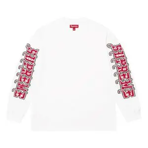 Supreme Fw25 Intarsia Sleeve L/s Top - White