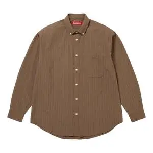 Supreme Fw25 Pinstripe Shirt - Brown