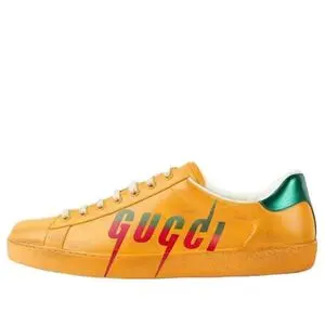 Gucci Ace Blade Distressed Sneakers - Yellow
