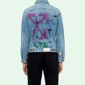Off-White Spray Paint Graffiti Denim Jacket