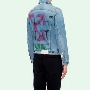 Off-White Spray Paint Graffiti Denim Jacket