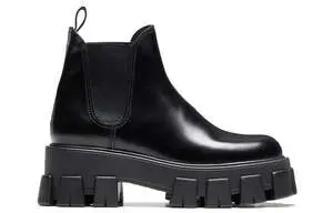 Prada Monolith Brushed Leather Chelsea Boots