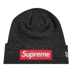 Supreme X New Era Box Logo Beanie - Charcoal