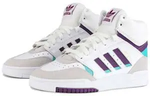 Adidas Originals Drop Step High Top Sneakers - White/gray/purple