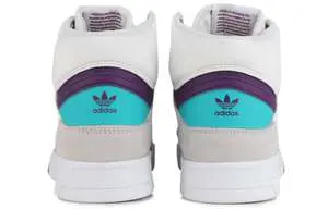 Adidas Originals Drop Step High Top Sneakers - White/gray/purple