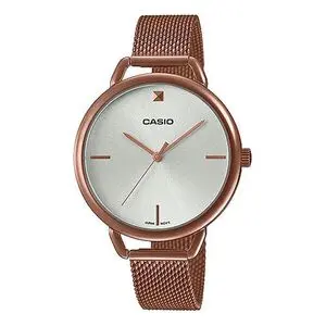 Casio Quartz Analog Watch With Mesh Strap - Silver