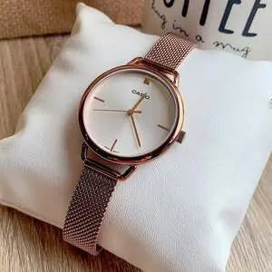 Casio Quartz Analog Watch With Mesh Strap - Silver