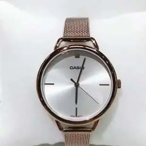 Casio Quartz Analog Watch With Mesh Strap - Silver