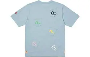 PALACE X Evisu Multi Pocket T-shirt Dusty Logo T-shirt - Blue