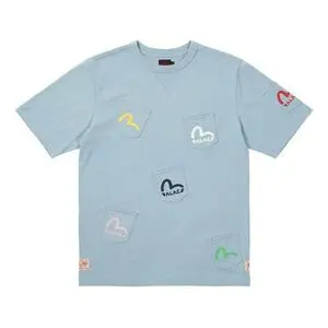 PALACE X Evisu Multi Pocket T-shirt Dusty Logo T-shirt - Blue