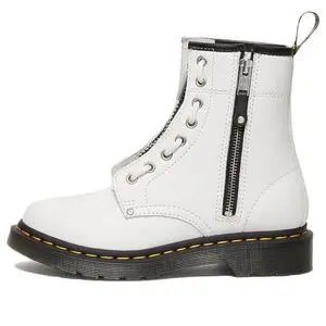 Dr. Martens 1460 Double Zip Leather Lace Up Boots - White